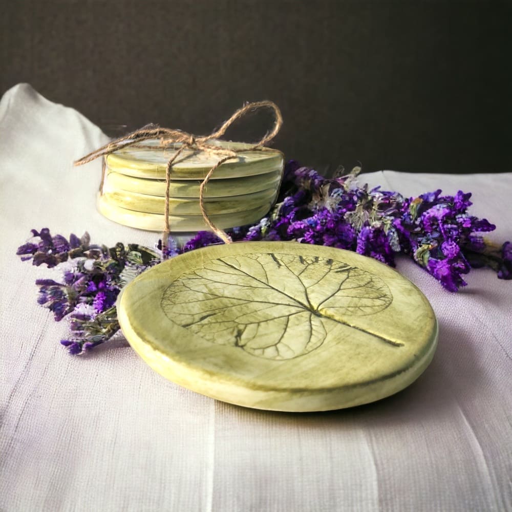 κεραμικά σουβερ φύλλα χειροποίητα - annasceramic.com