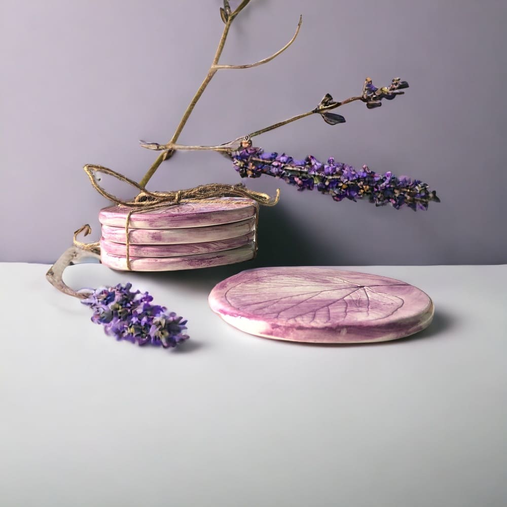 κεραμικά σουβερ φύλλα χειροποίητα - annasceramic.com