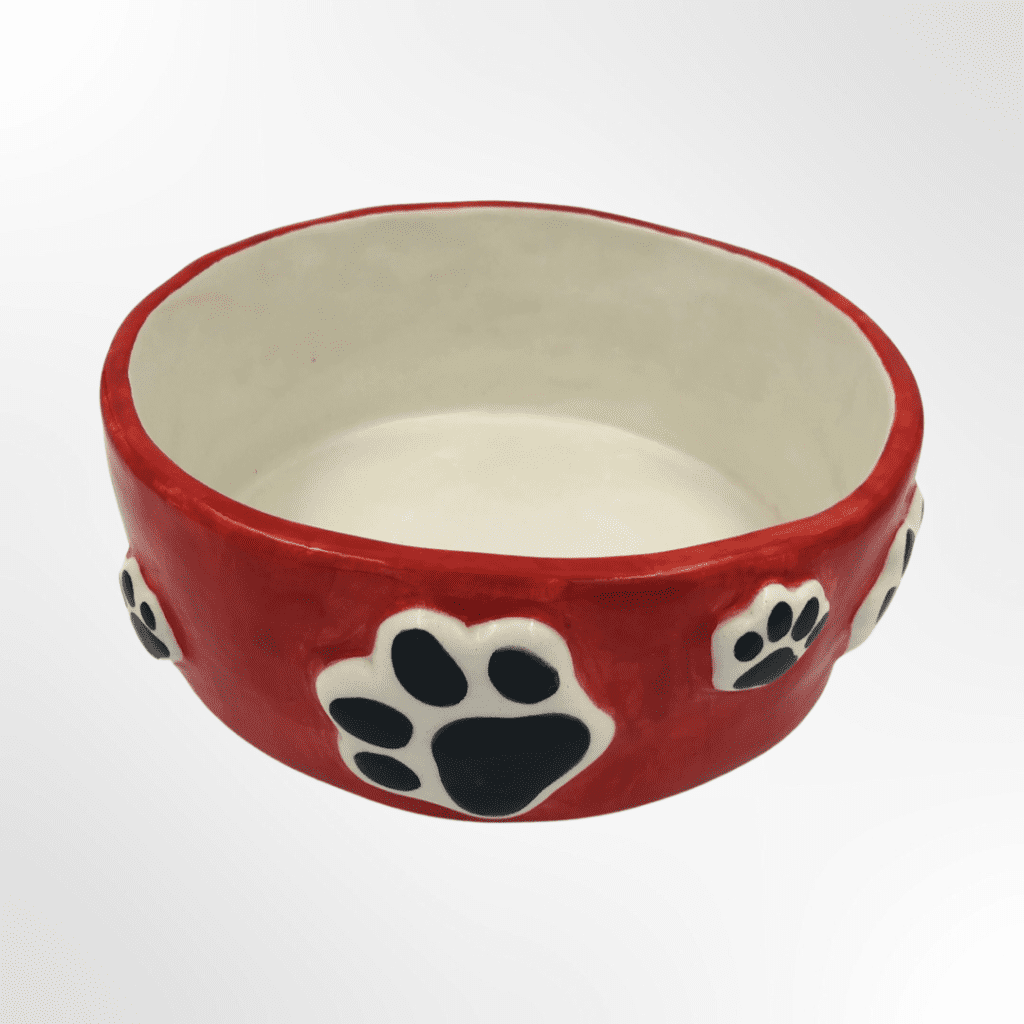 handmade ceramic dogbowl paws - annasceramic.com